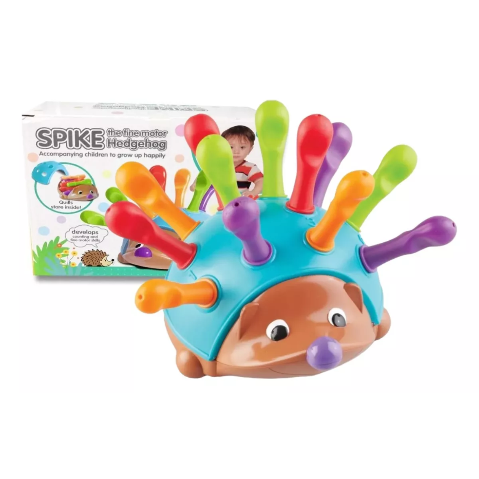 Erizo Montessori de Motricidad Fina con 12 Pinchos | Sprike – TOMI
